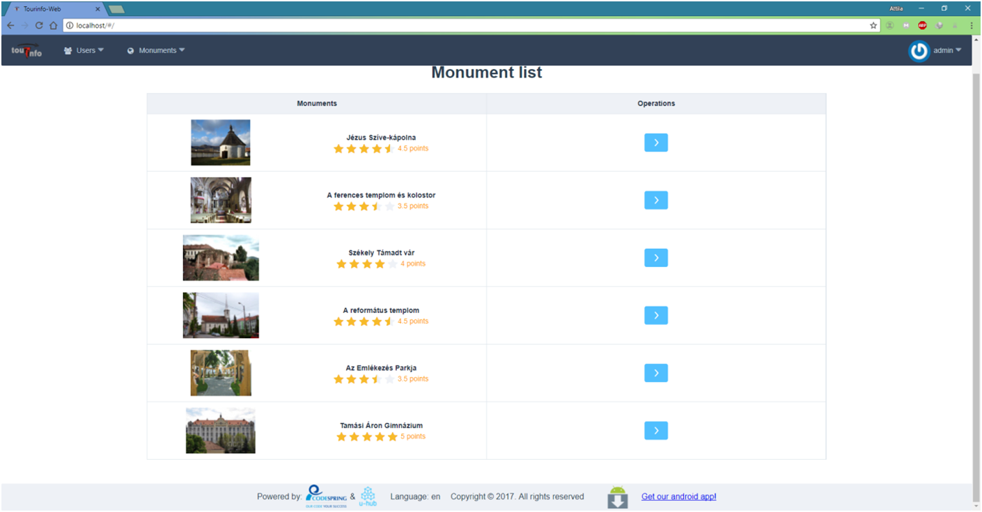 TourInfo - edu.codespring.ro